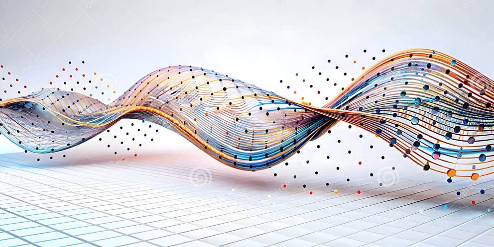3D AI Powered Algorithmic Flow Vector Concept As a Clean Abstract Depicting Algorithmic Flow ...