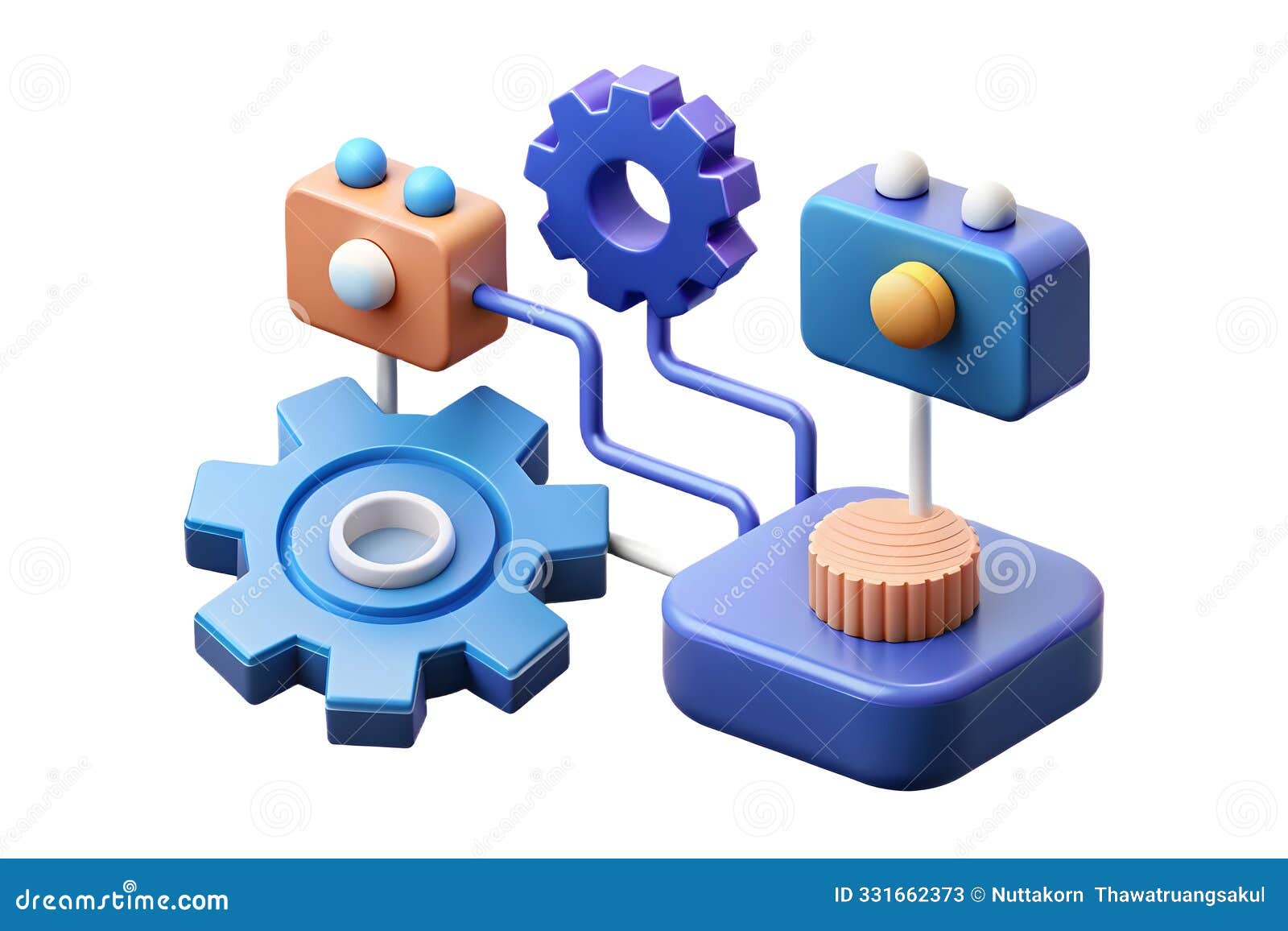 3D AI Powered Automation Flow Vector Concept As a Clean Abstract Depicting Automation Flow with ...