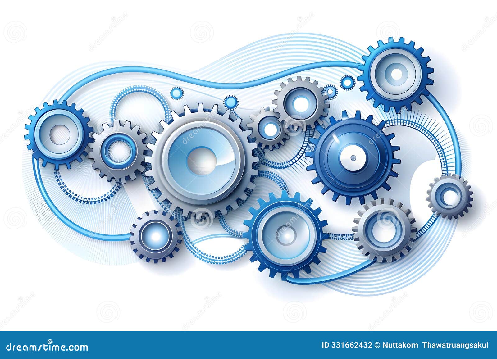 3D AI Powered Automation Flow Vector Concept As a Clean Abstract Depicting Automation Flow with ...