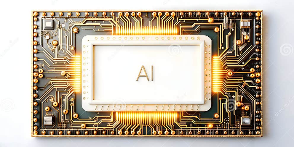 3D AI Powered Circuit Frame Concept As a Clean Border Frame Featuring ...