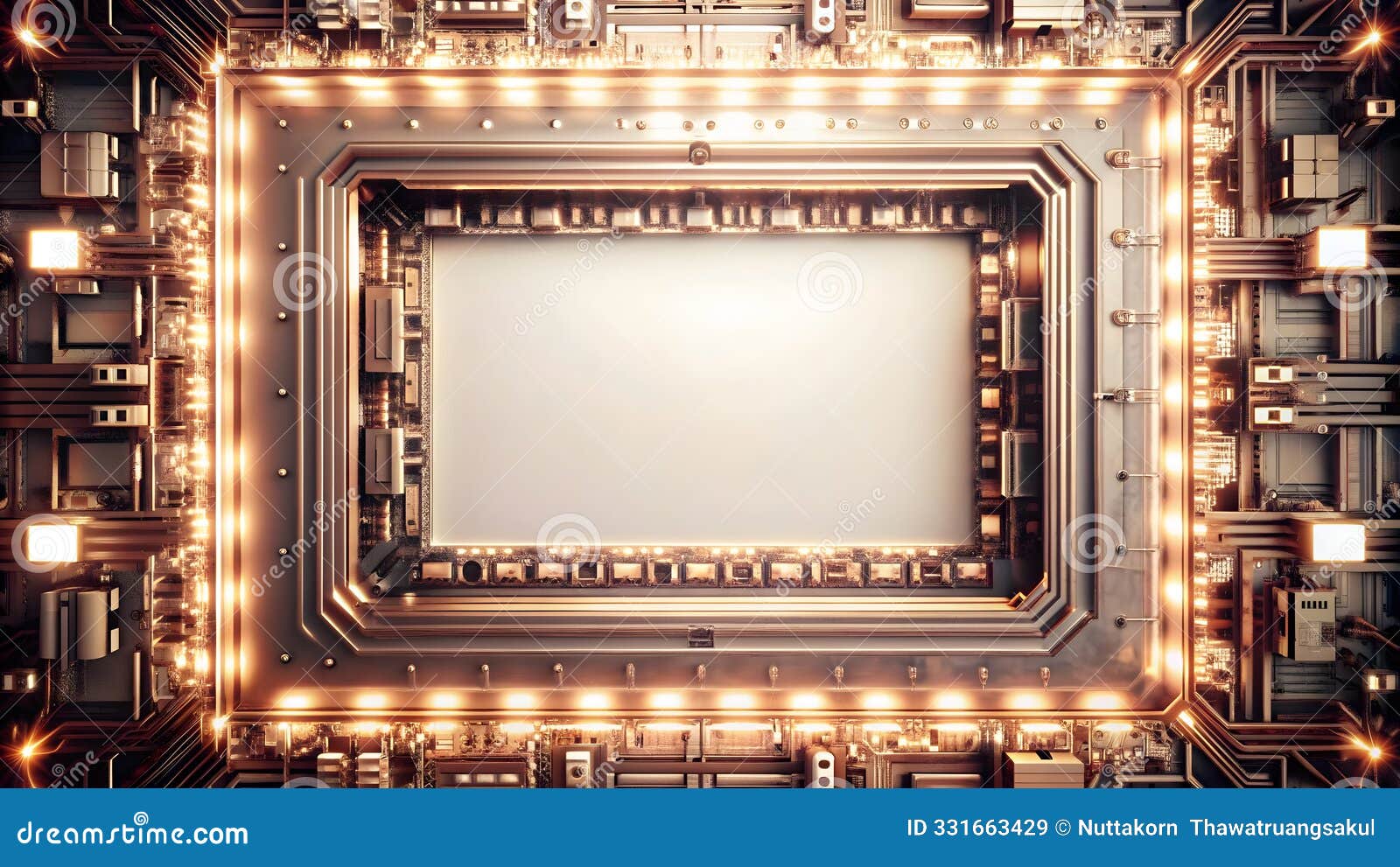 3D AI Powered Circuit Frame Concept As a Clean Border Frame Featuring ...