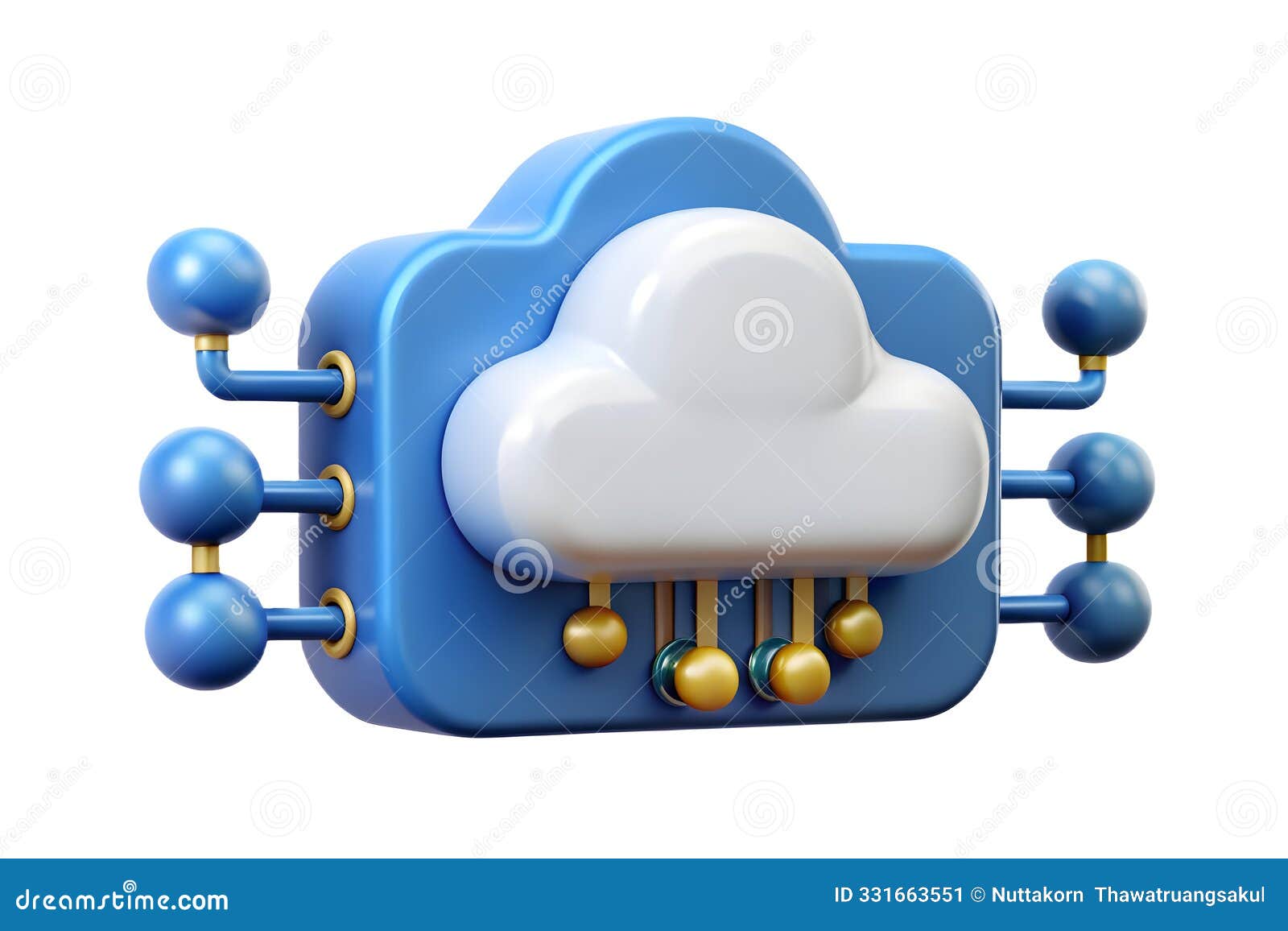 3D AI Powered Cloud Computing Frame Concept As a Clean Border Frame ...