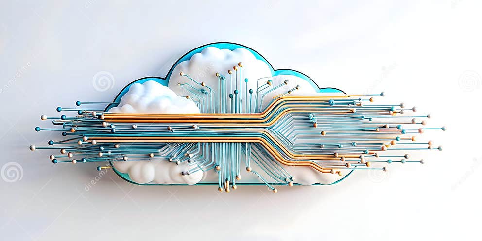 3D AI Powered Cloud Computing Vector Concept As a Clean Abstract ...