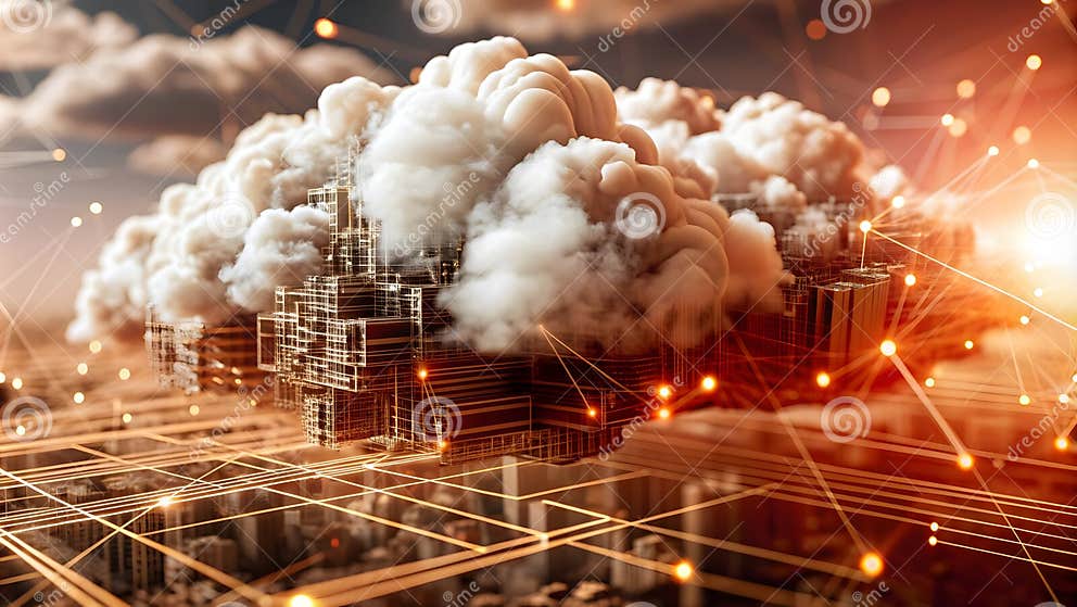 3D AI Powered Cloud Computing Vector Concept As a Clean Abstract ...