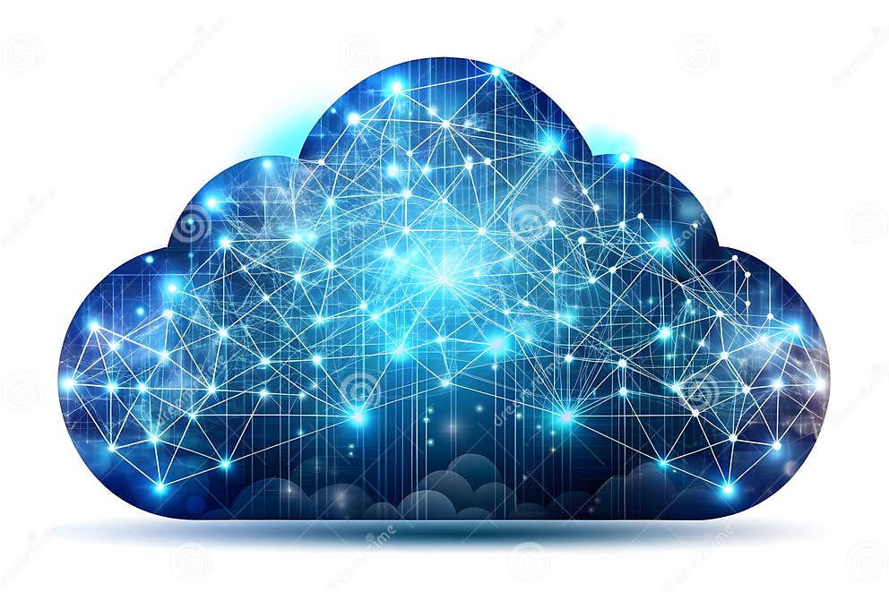 3D AI Powered Cloud Computing Vector Concept As a Clean Abstract ...