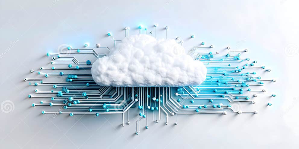 3D AI Powered Cloud Computing Vector Concept As a Clean Abstract ...