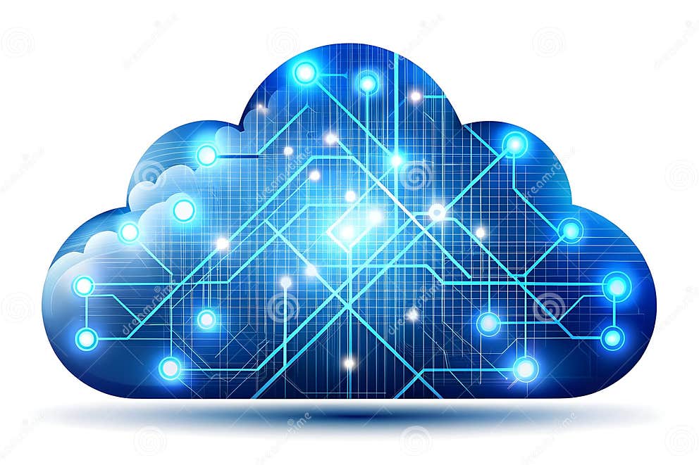 3D AI Powered Cloud Computing Vector Concept As a Clean Abstract ...