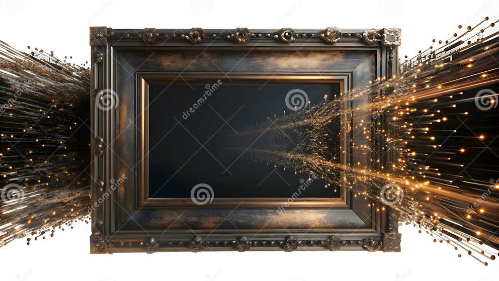 3D AI Powered Data Stream Frame Concept As a Clean Border Frame Featuring Dynamic Data Streams ...