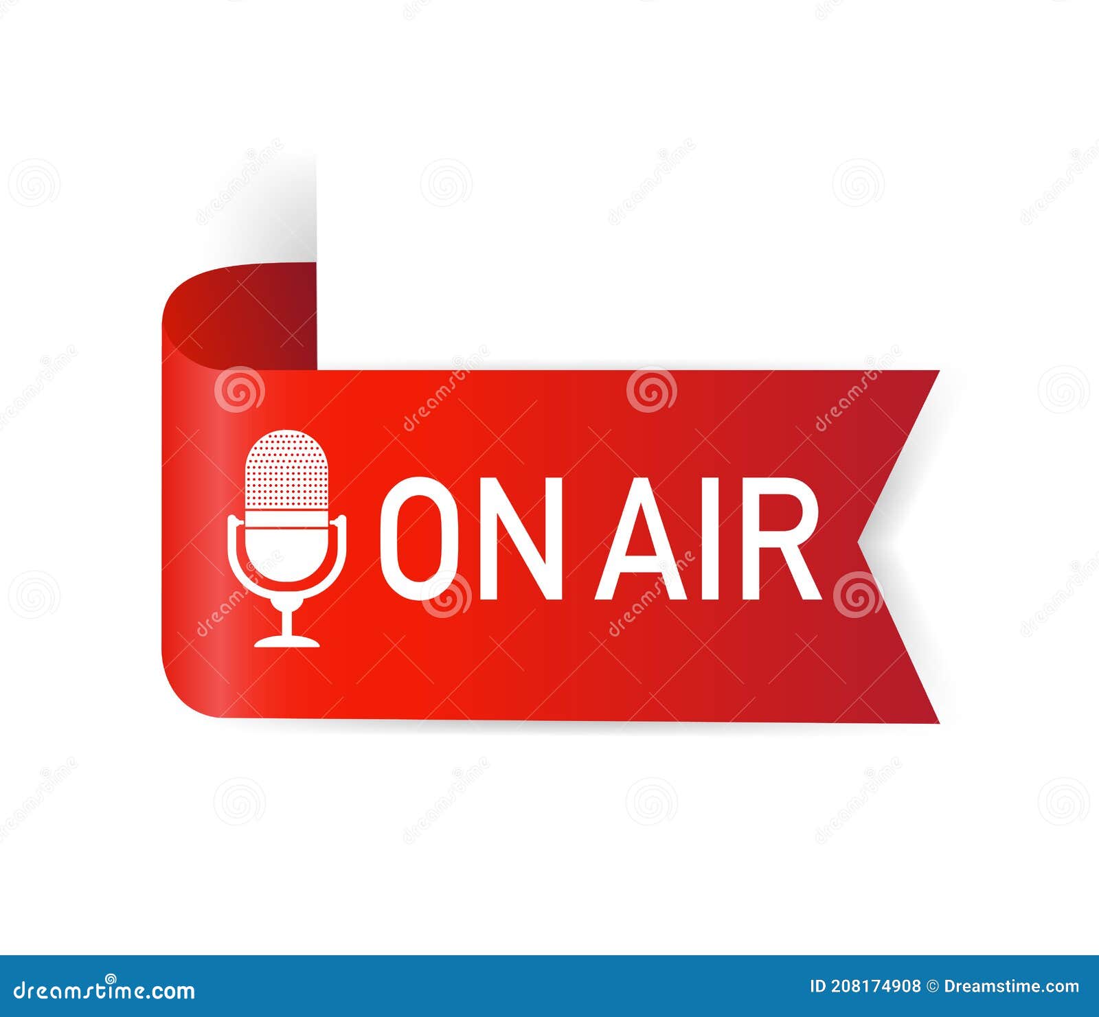 3d on Air Button for Banner Design. Red on Air Button with Light ...