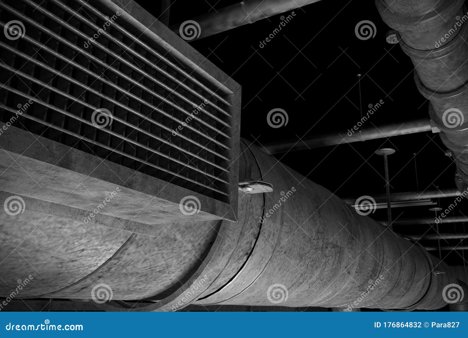 3D Air Condition Pipe Line System Stock Photo - Image of background ...