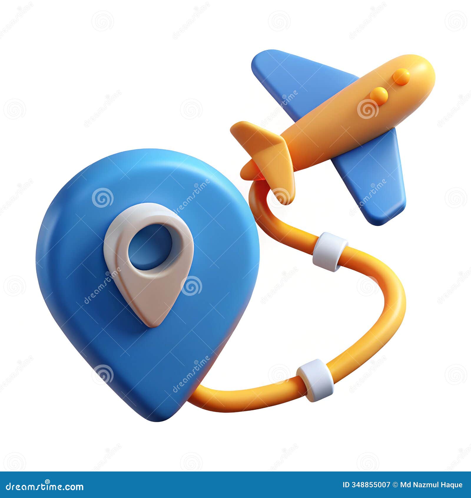 3D Airplane Flying and Leaves a Trace Line. Airplane Line Path Routes ...