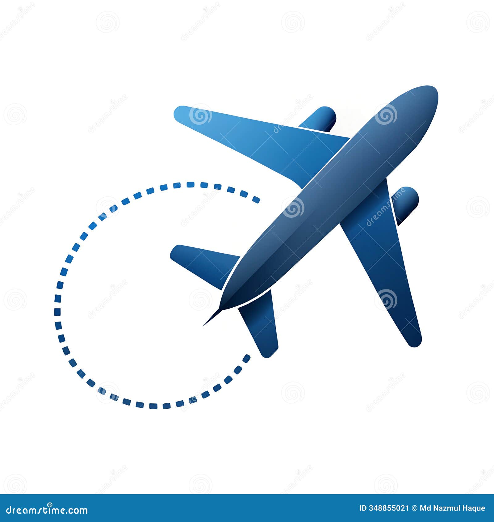 3D Airplane Flying and Leaves a Trace Line. Airplane Line Path Routes ...