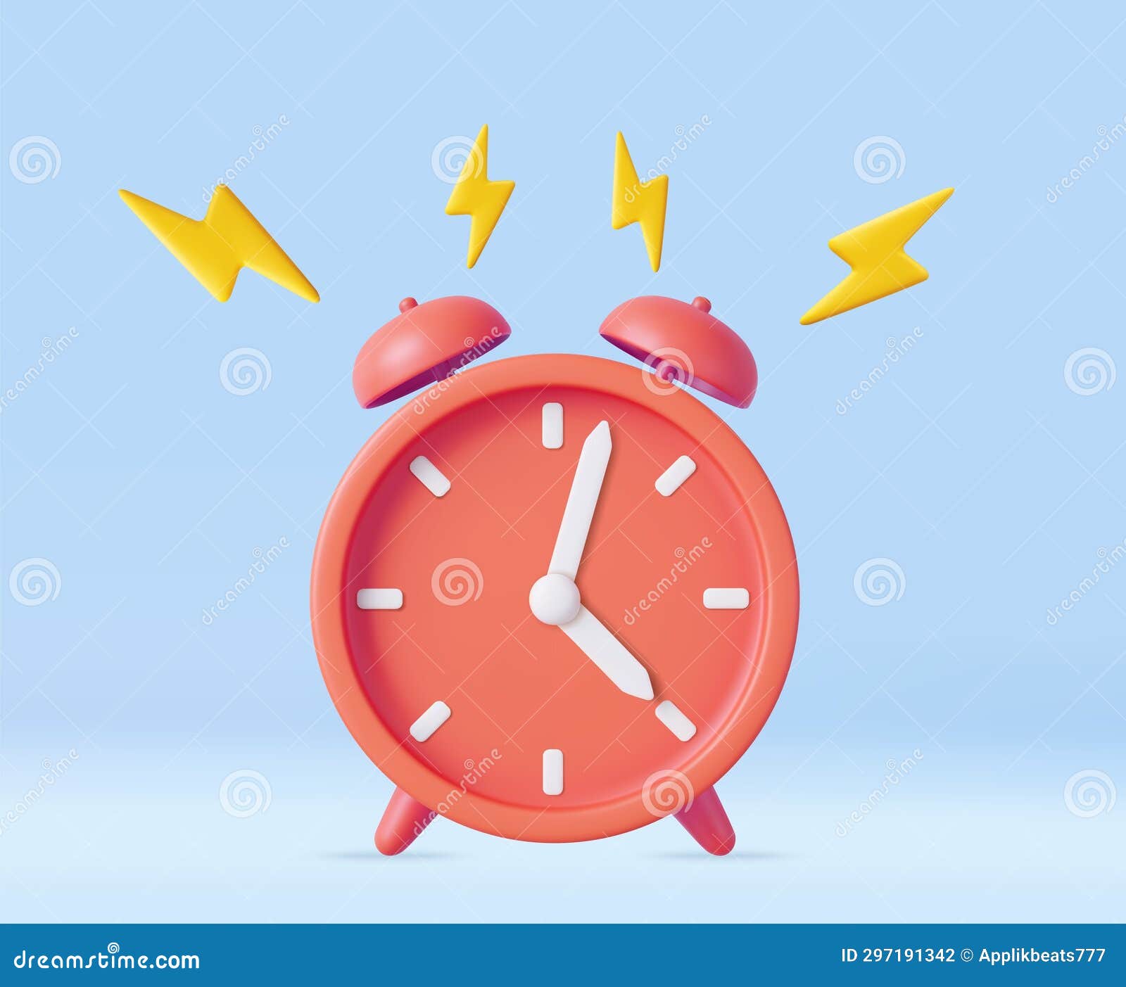 3d alarm clock stock vector. Illustration of cartoon - 297191342