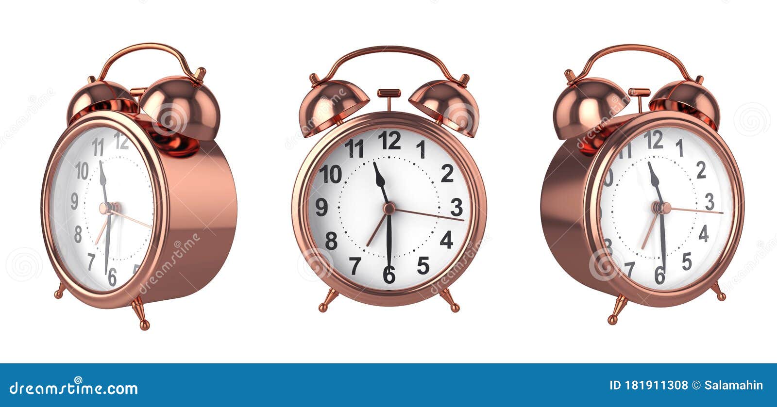 3d Alarm Shiny Clock, 3d Rendering Stock Illustration - Illustration of ...