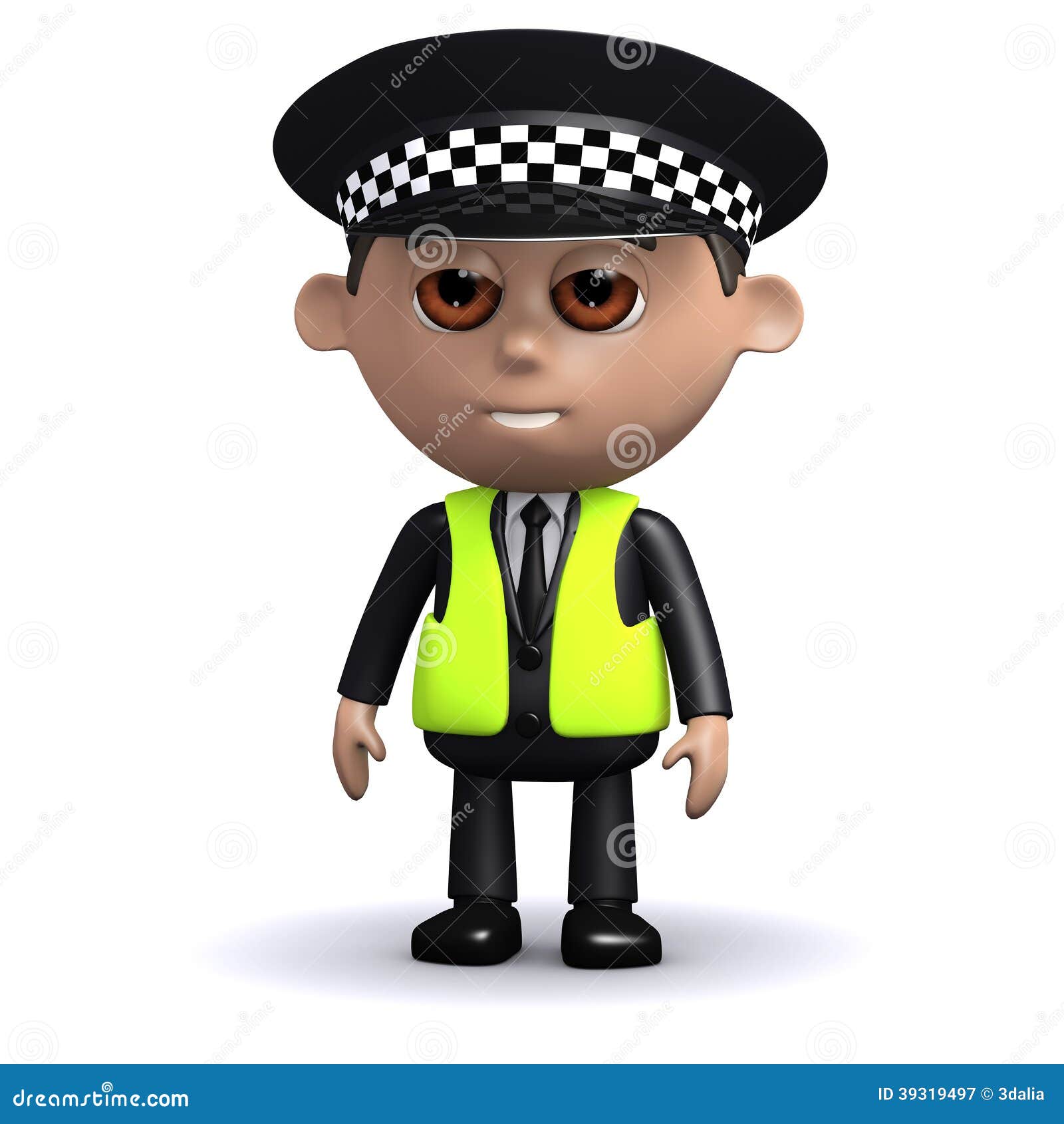 3d Alert police officer stock illustration. Illustration of power ...