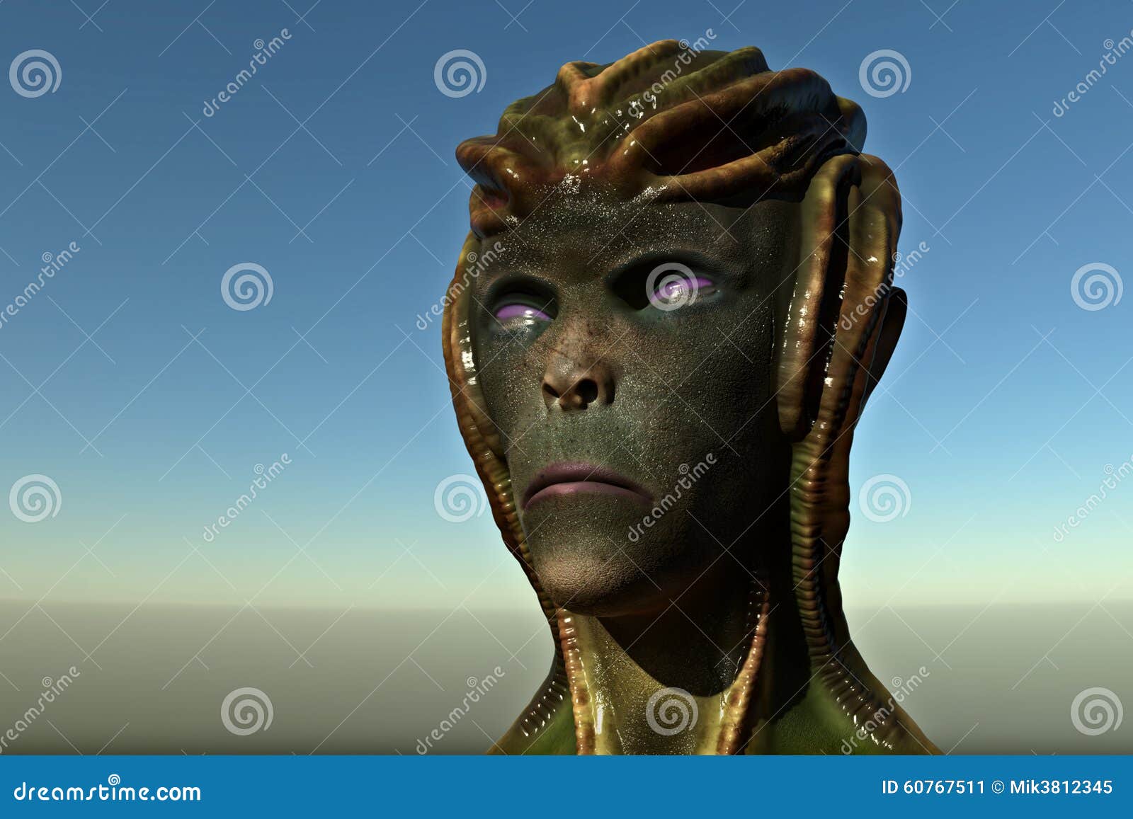 3d alien portrait stock illustration. Illustration of conceptual - 60767511