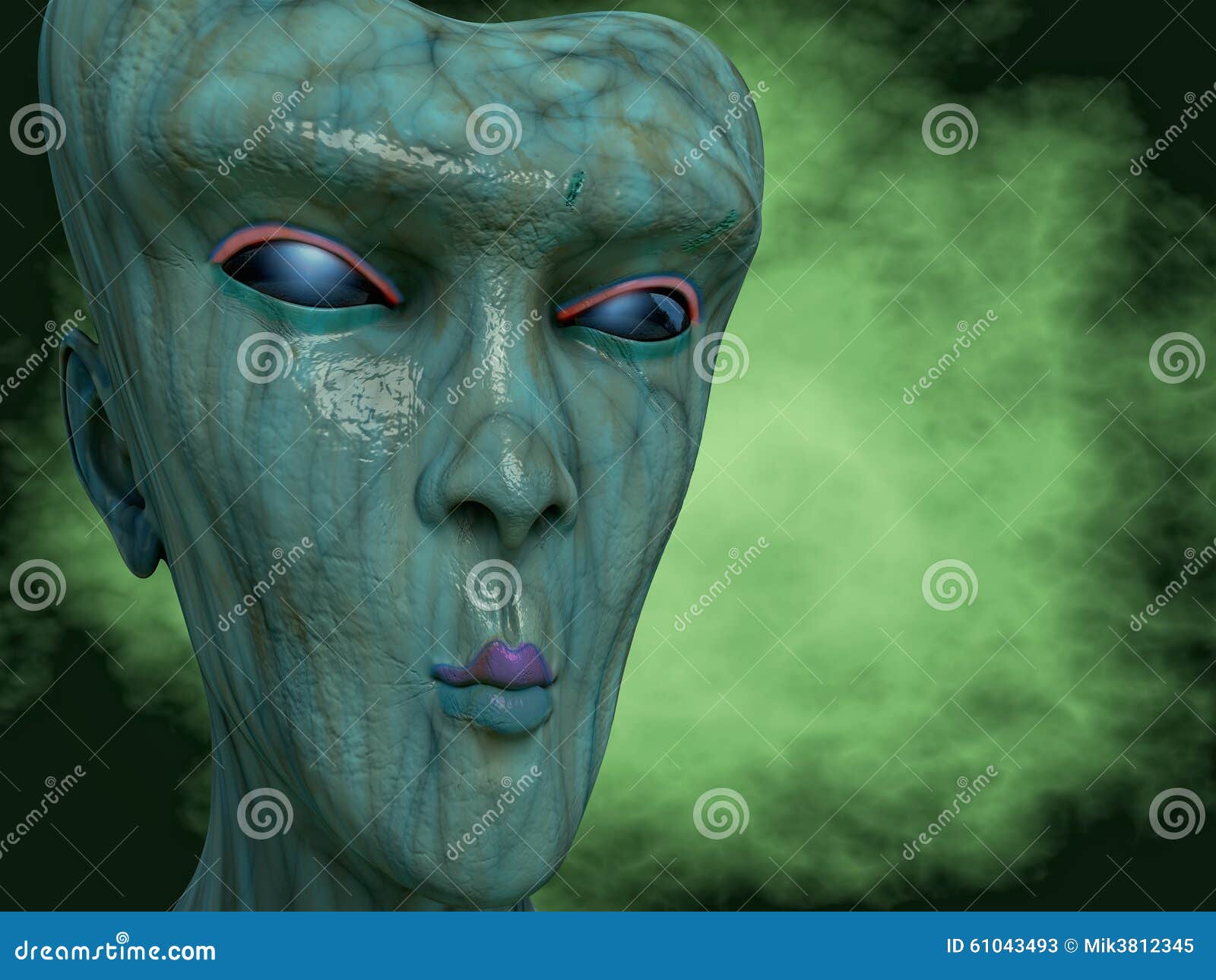 3d alien portrait stock illustration. Illustration of mystic - 61043493