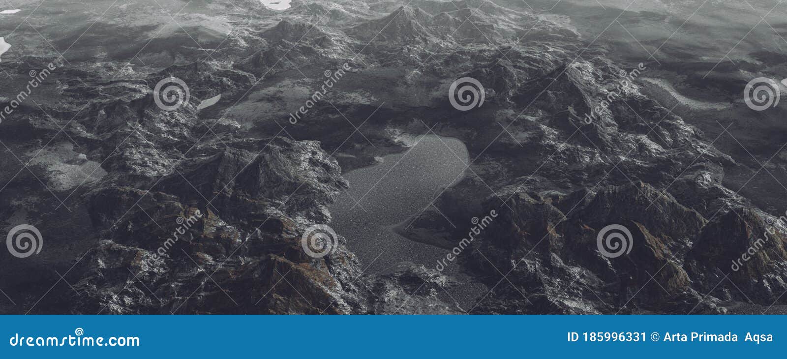 3d Alien Surface with Liquid Methane and Mountain Stock Image - Image ...