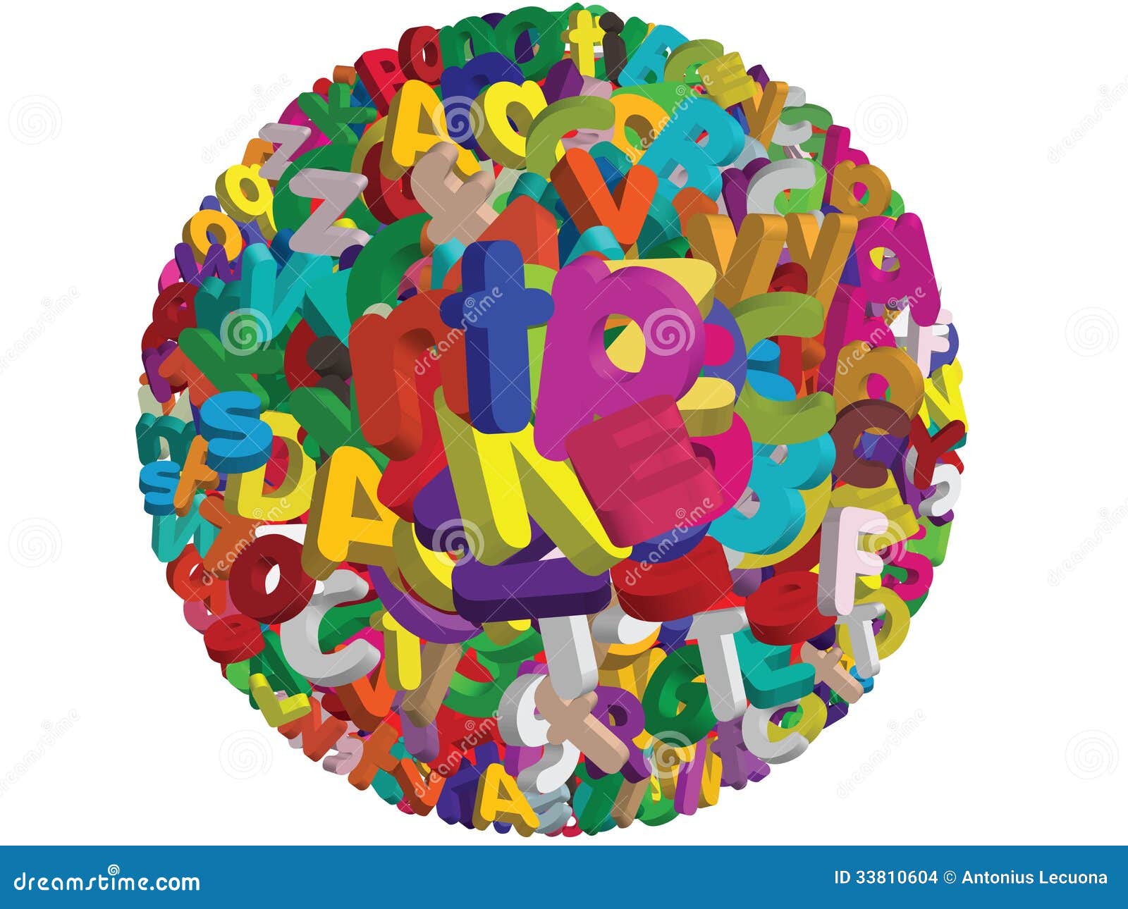 3D Alphabet ball - stock vector. Illustration of eight - 33810604