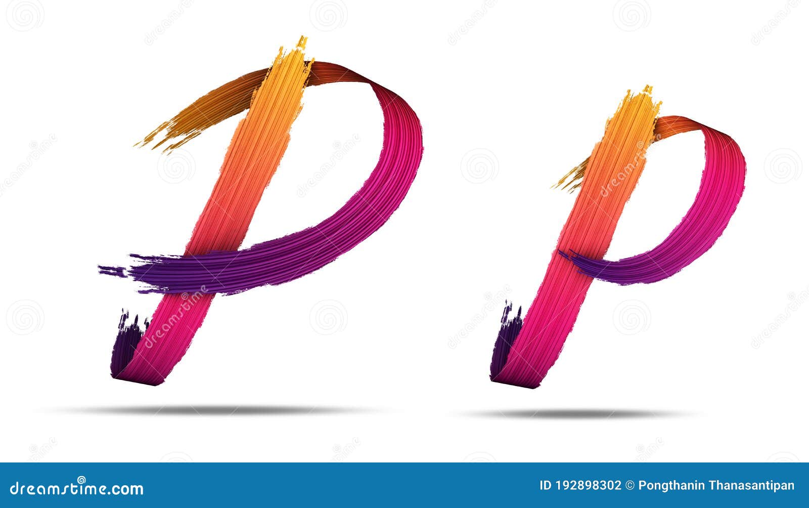 3d Alphabet Calligraphy Oil Paint Style Stock Illustration ...