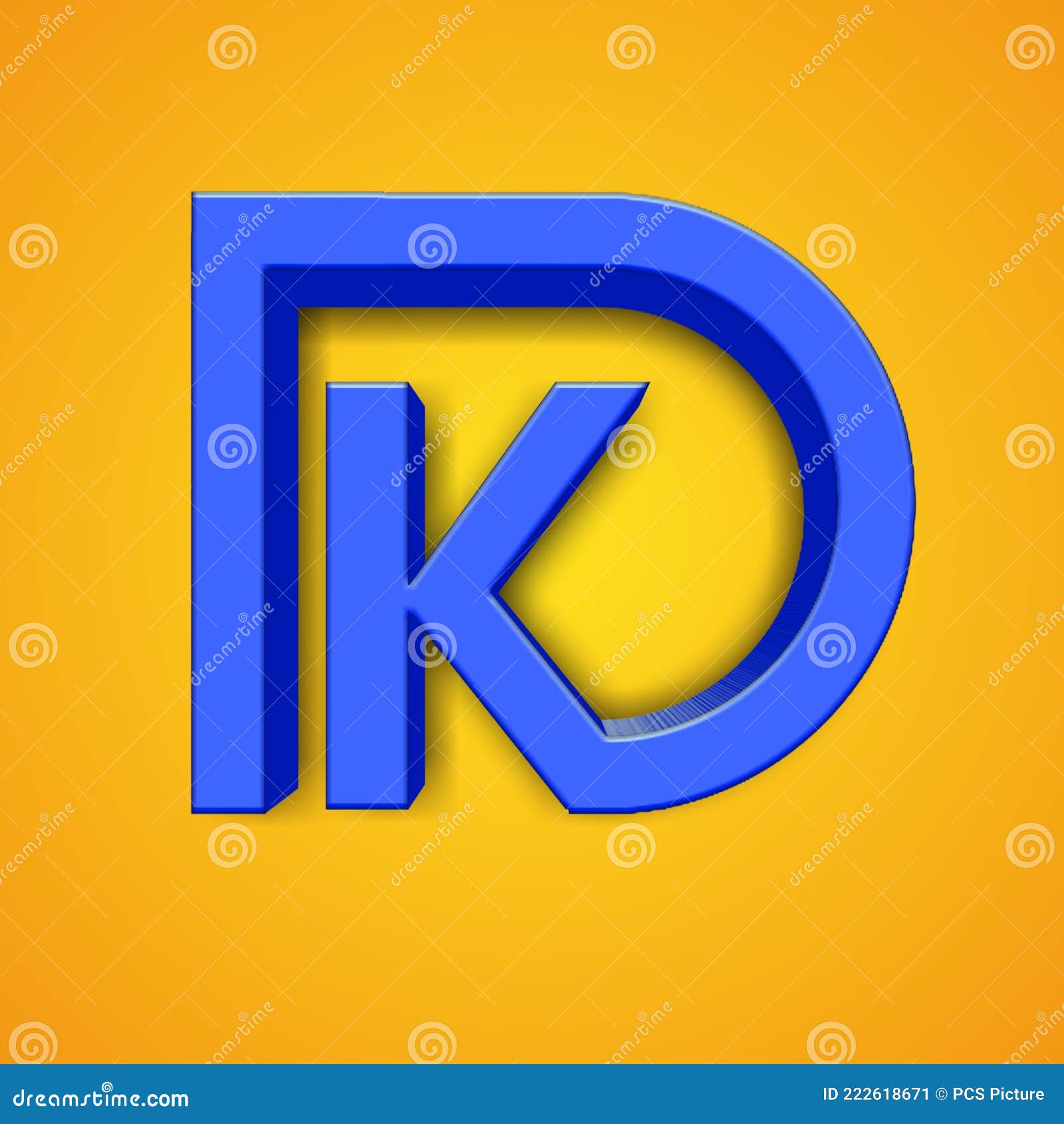 3d alphabet KD logo stock illustration. Illustration of logo - 222618671