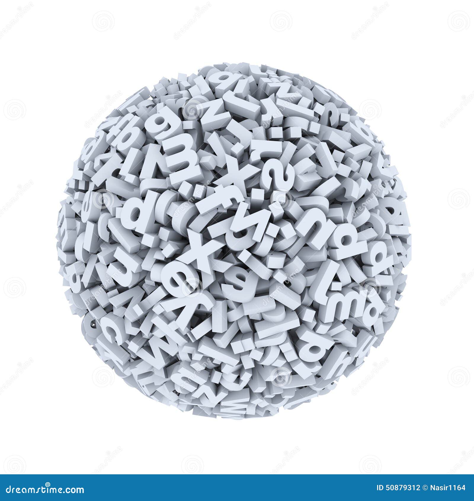 3d Alphabet Letters Sphere Ball Stock Illustration - Illustration of ...