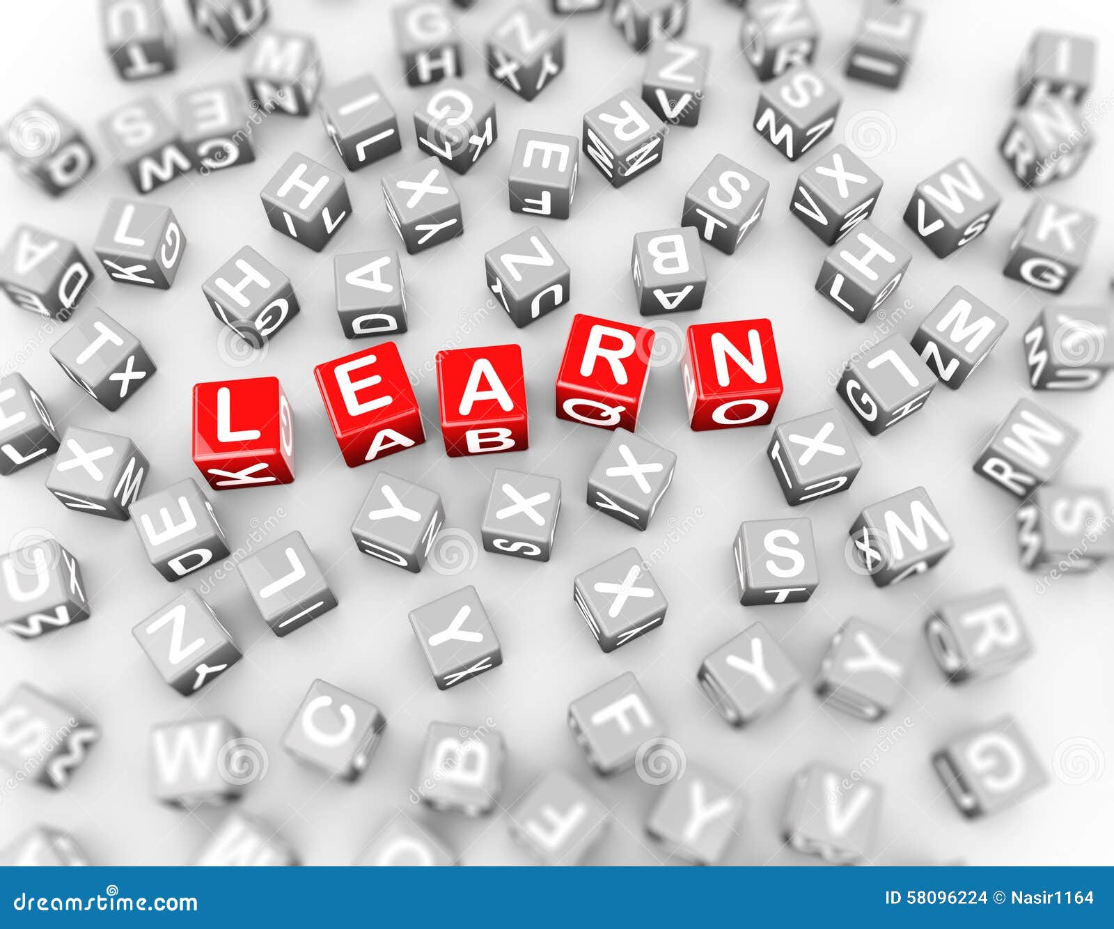 3d Alphabets Blocks Cubes Word Learn Stock Illustration - Illustration ...