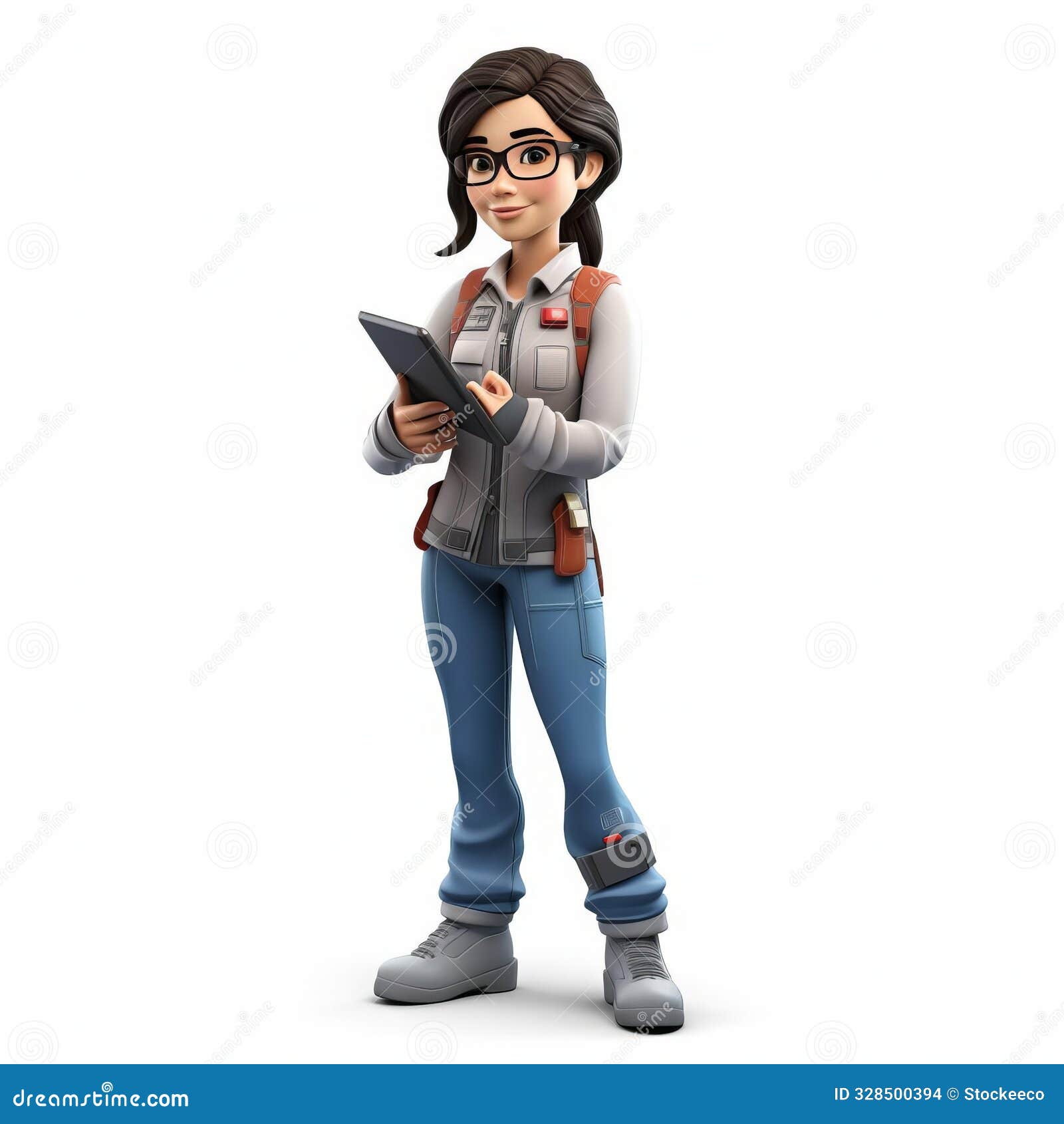 3d Amelia Software Engineer Model on White Background Stock ...