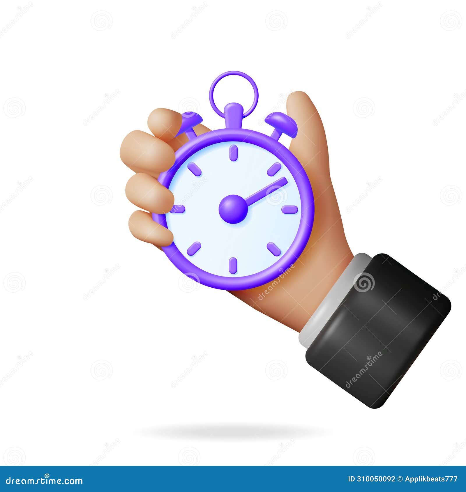 3d Analog Chronometer Timer Counter In Hand Stock Vector Illustration