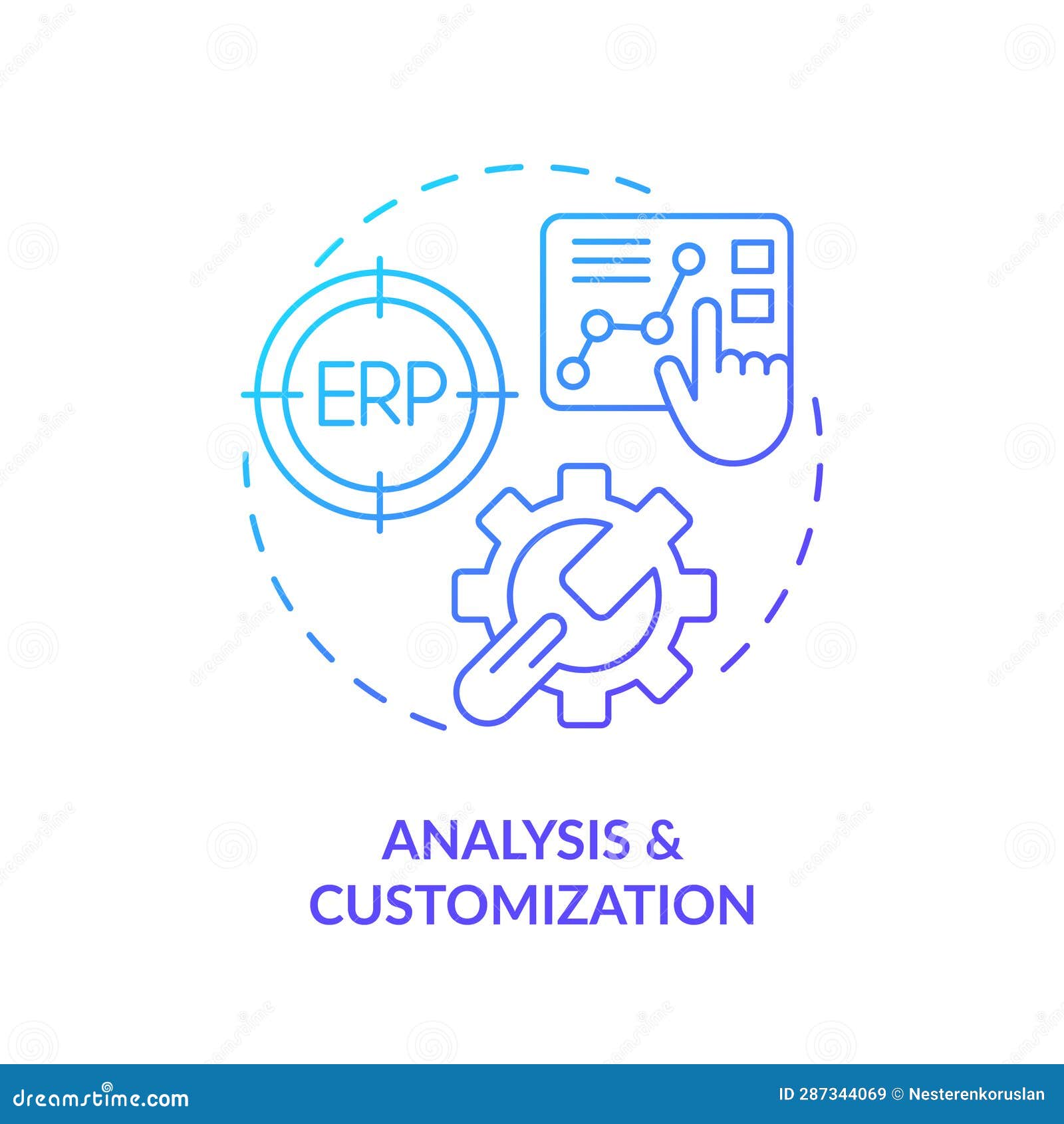 2D Analysis and Customization Line Icon Concept Stock Vector - Illustration of custom ...
