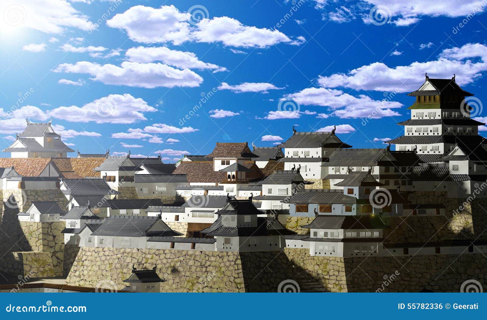 Ancient Japan Culture Objects Big Set With Pagoda, Temple, Ikebana ...