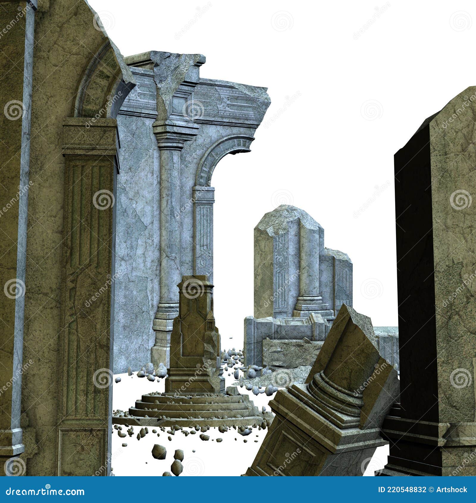 3D Ancient ruins stock photo. Image of ancient, structure - 220548832