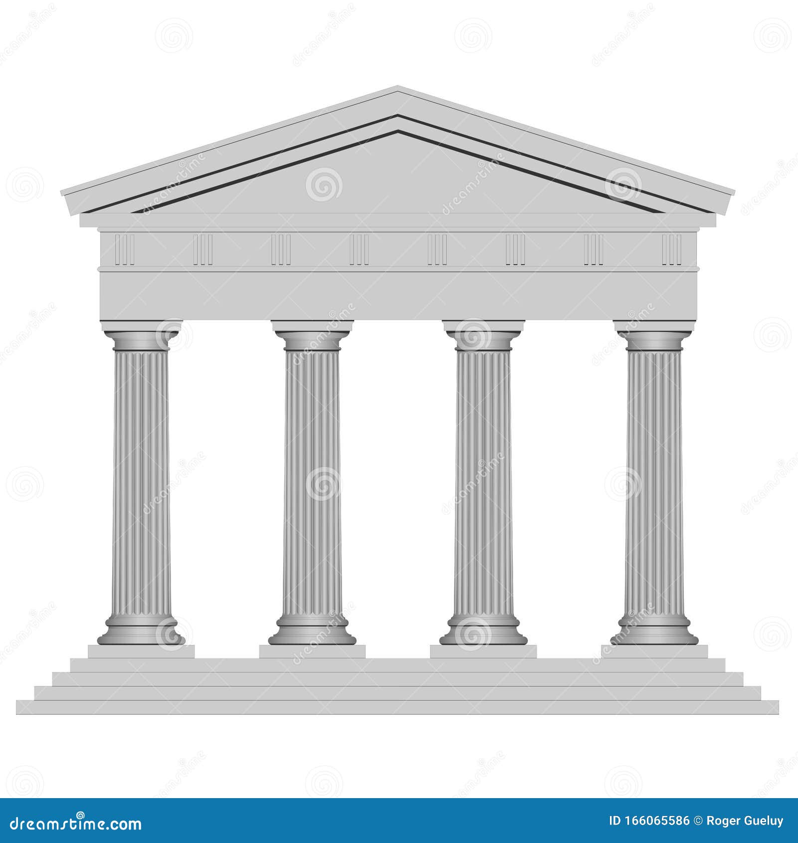 3D Ancient Temple with Four Columns Isolated on a White Background ... 3D Ancient Temple with Four Columns Isolated on a White Background ...