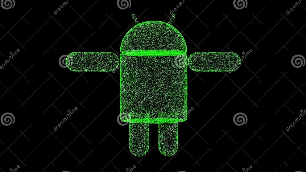 3D Android Robot on Black Bg. Business Advertising Backdrop. Science ...