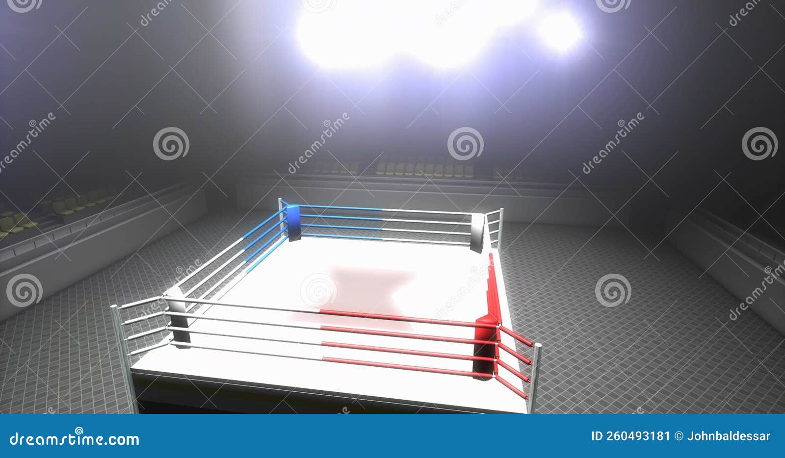 3D Animated Background of Empty Boxing Ring Stock Video - Video of ...