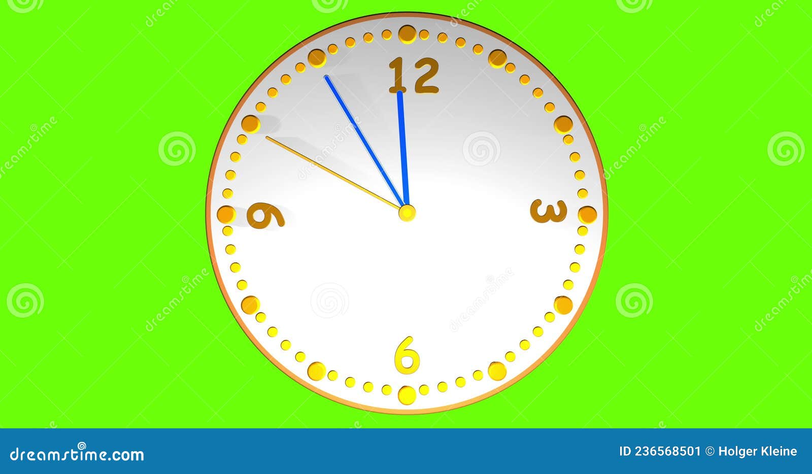 3D Animated Clock Hovering Free in Space, with Ticking Time Pointer ...