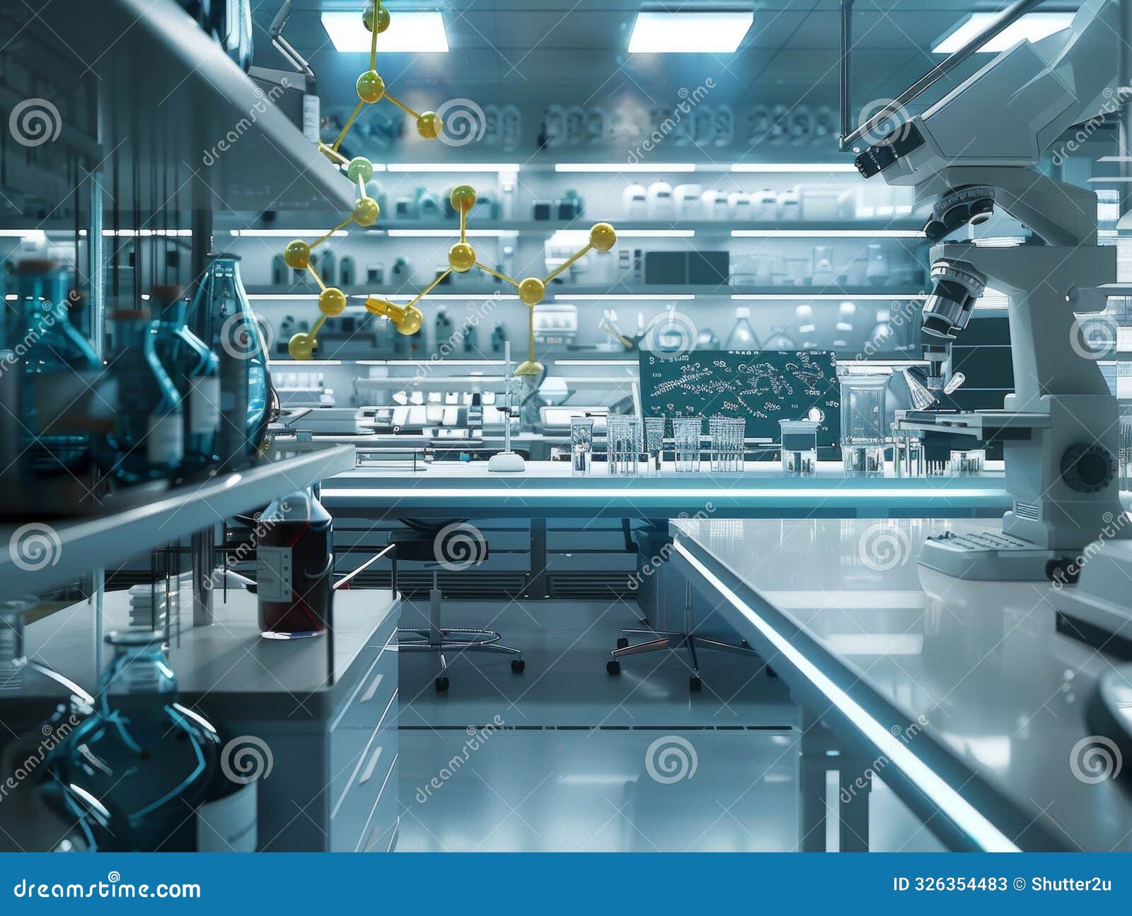 A 3D Animated Depiction of a Nanotech Laboratory Where Scientists ...