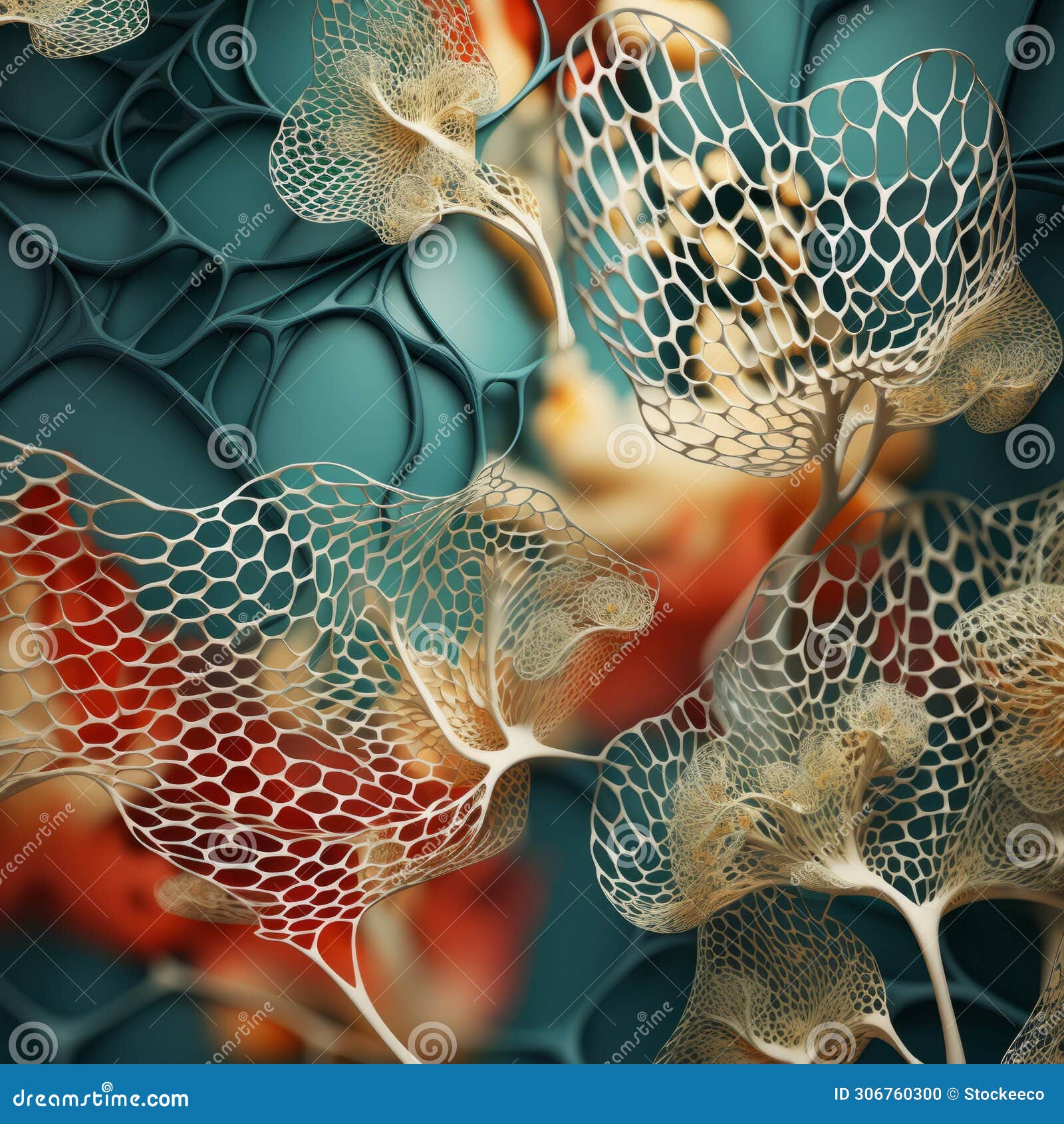 Biomimicry-inspired 5g Technology Background with Coral Flower Patterns ...