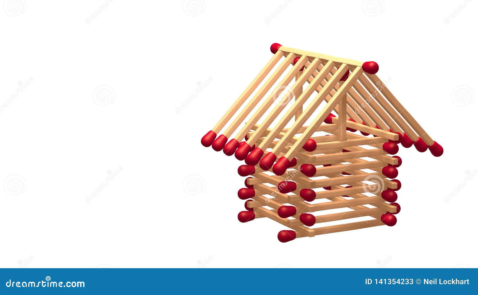 3D Animated Matchstick House with Copyspace Stock Video - Video of ...