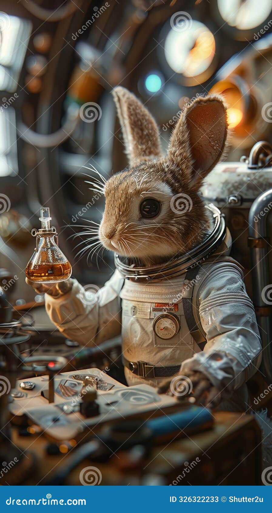 3D Animated Scenes of a Rabbit Conducting Scientific Experiments in a ...