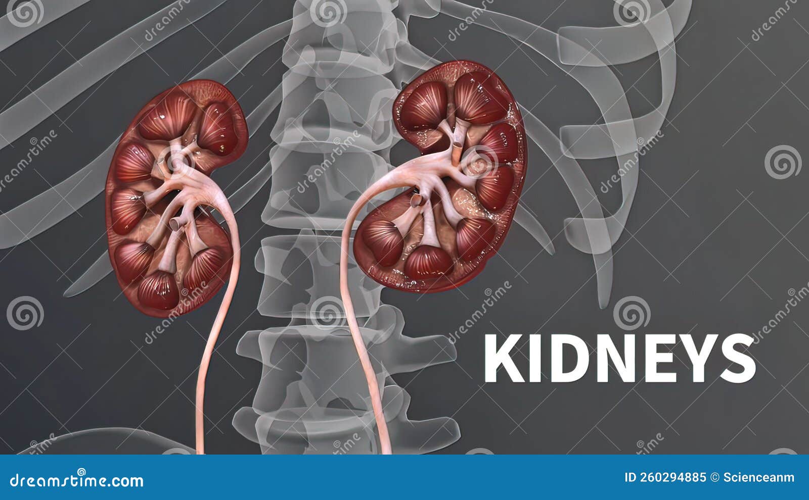 3D Animated Urinary System Kidneys, Ureters and Bladder Stock ...