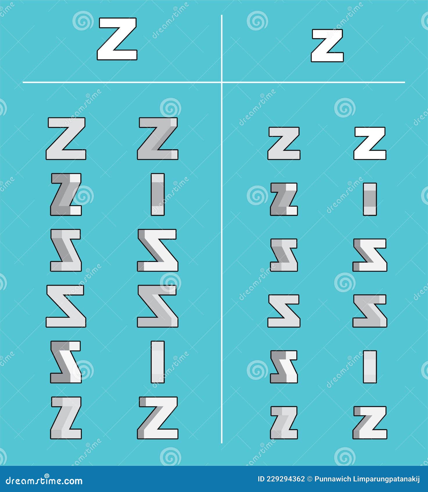 3D Animation Capital Letters Lower Case Z Stock Vector - Illustration ...