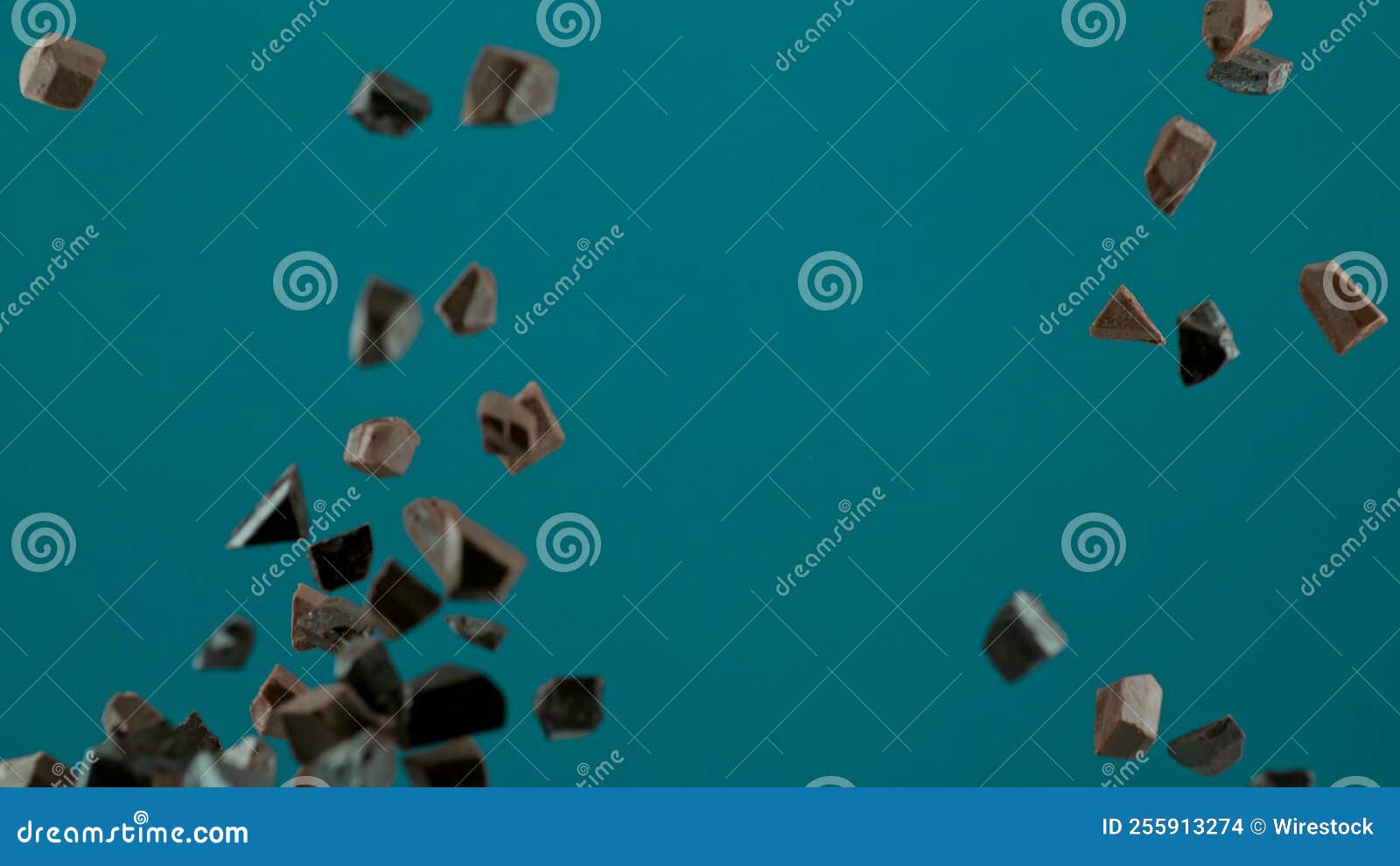 3D Animation of Chocolate Pieces Exploding Upwards Stock Footage ...