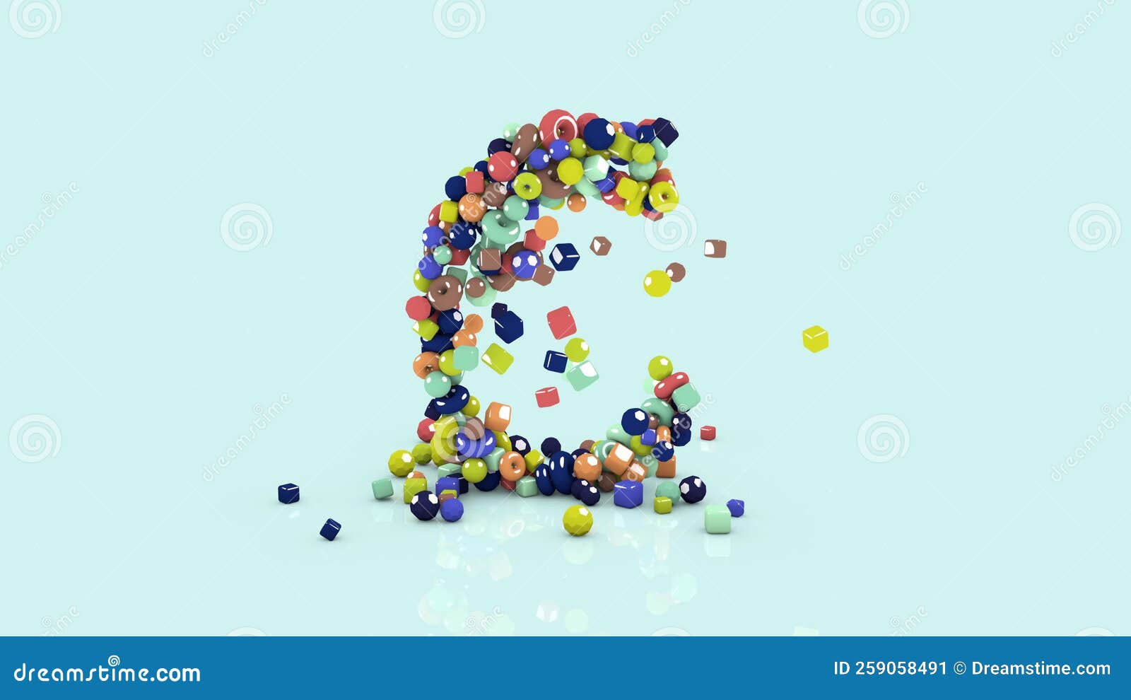 3D Animation from Colored Objects, Colorful Number Six, from Falling ...