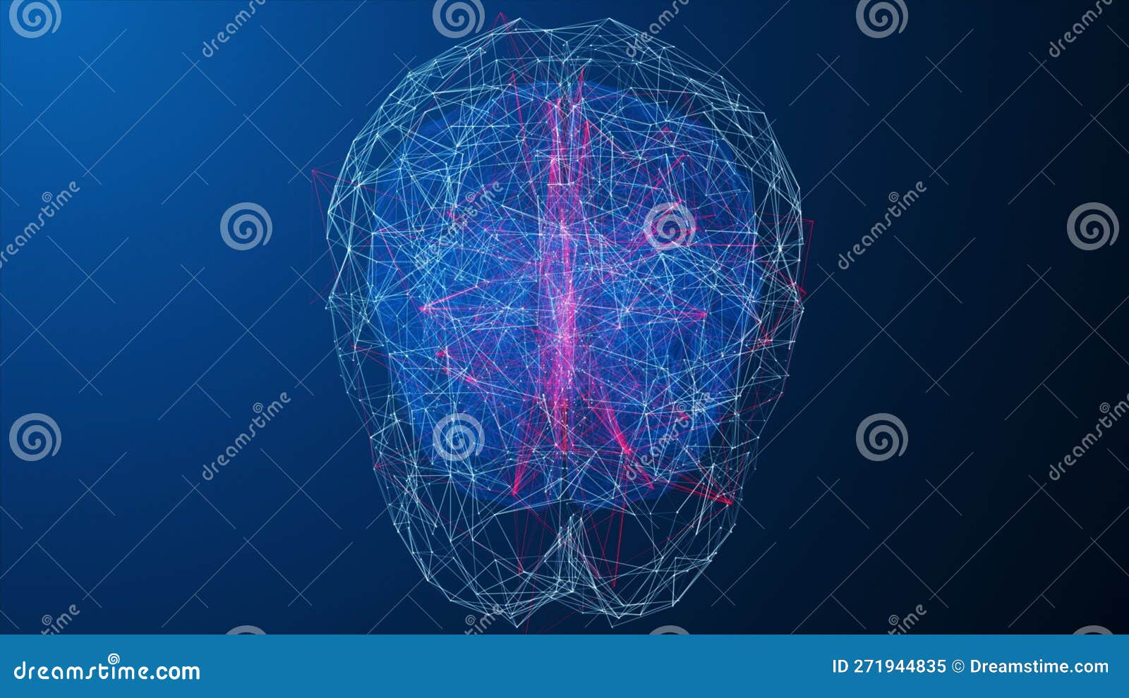 3D Animation of Digital Rotating Brain Representing the Synapse Process ...