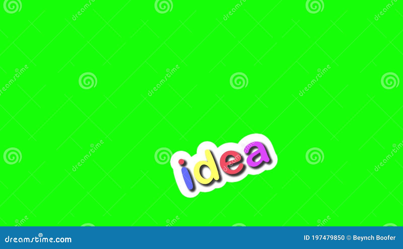 2D Animation of Falling Text IDEA on Green Screen Chromakey, Concept of ...