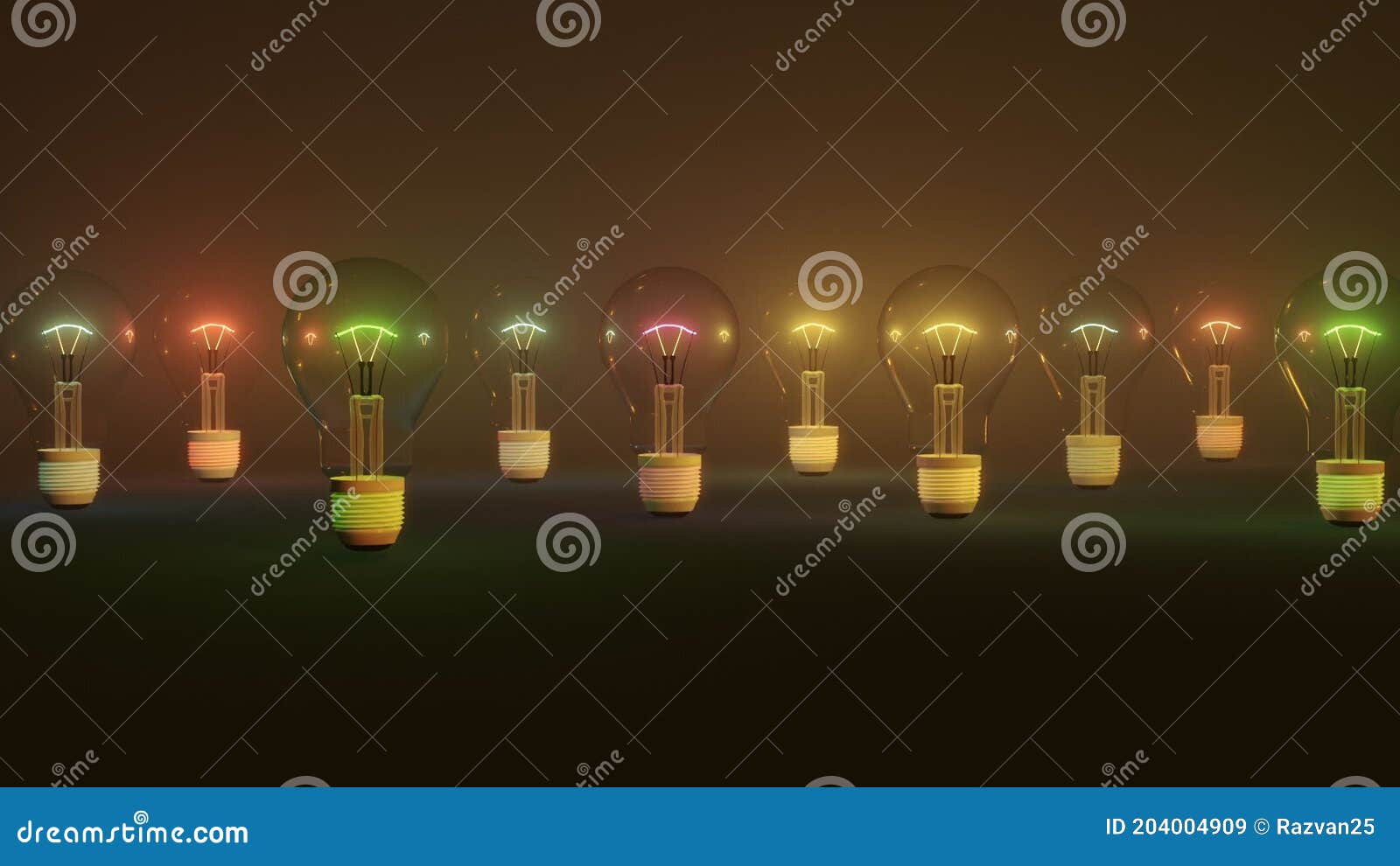 3d Animation of Flickering Light Bulbs Background Stock Video - Video ...