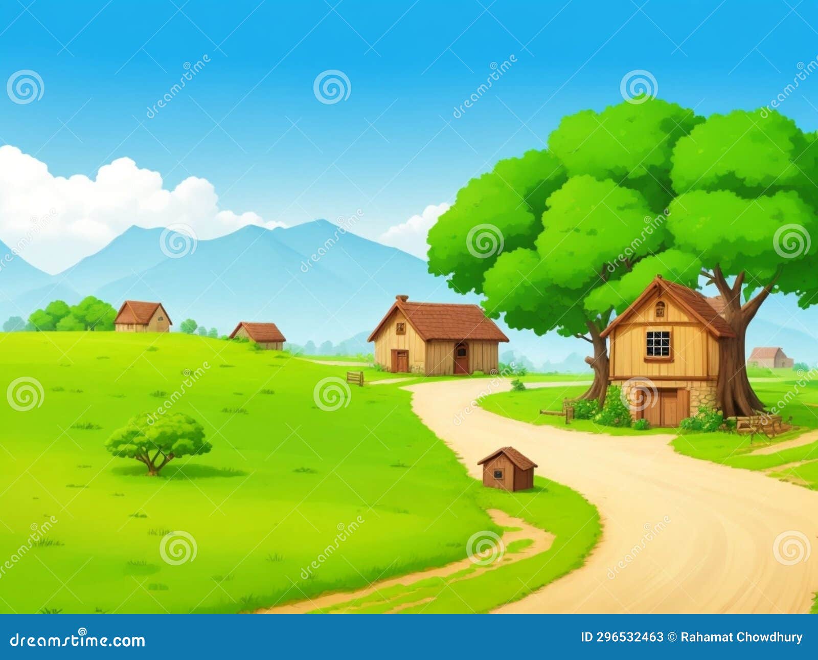 3D Animation Forest Scene with Various Forest Trees Stock Illustration ...