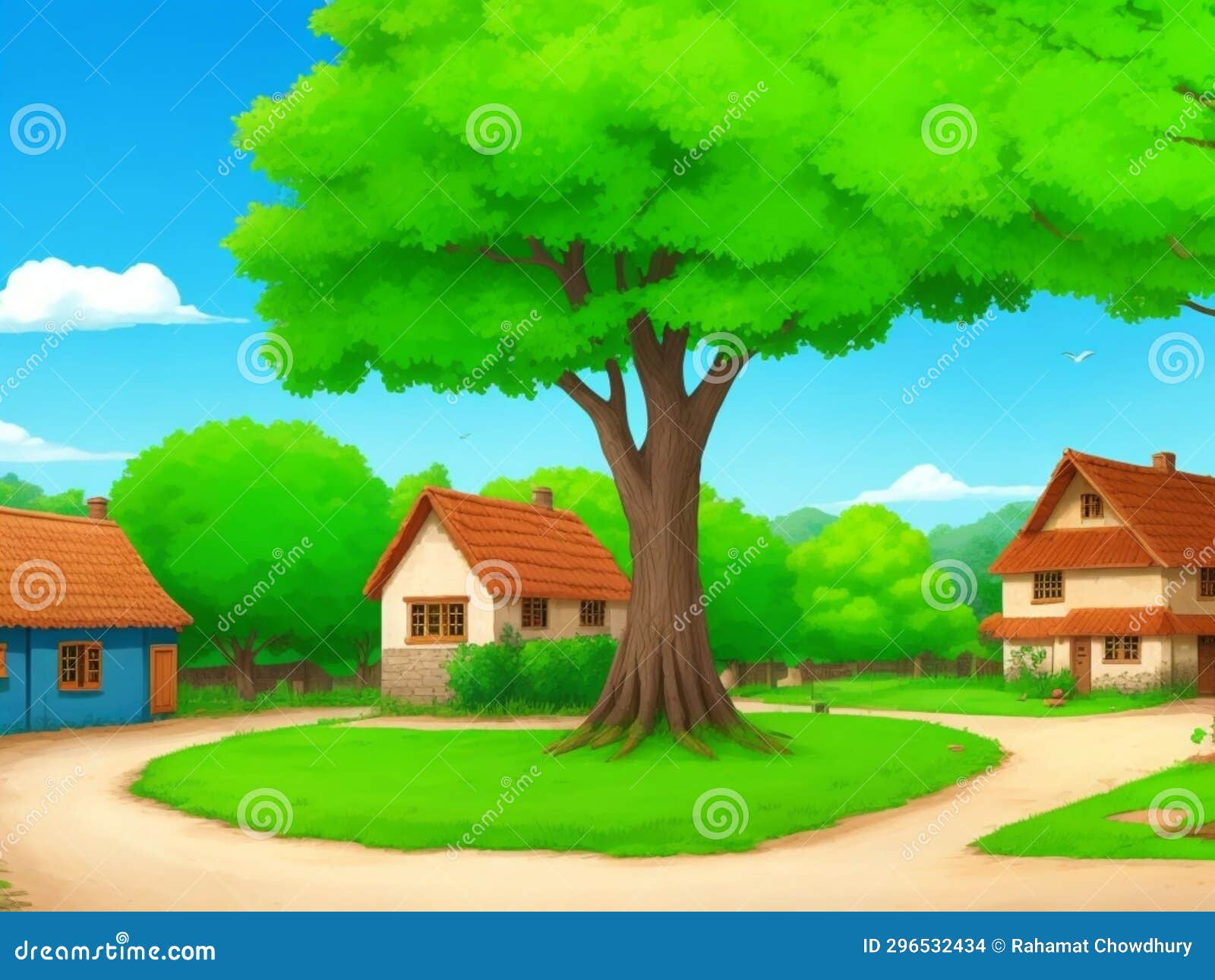 3D Animation Forest Scene with Various Forest Trees Stock Illustration ...
