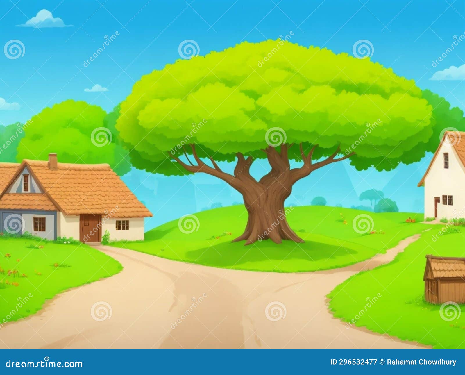 3D Animation Forest Scene with Various Forest Trees Stock Illustration ...